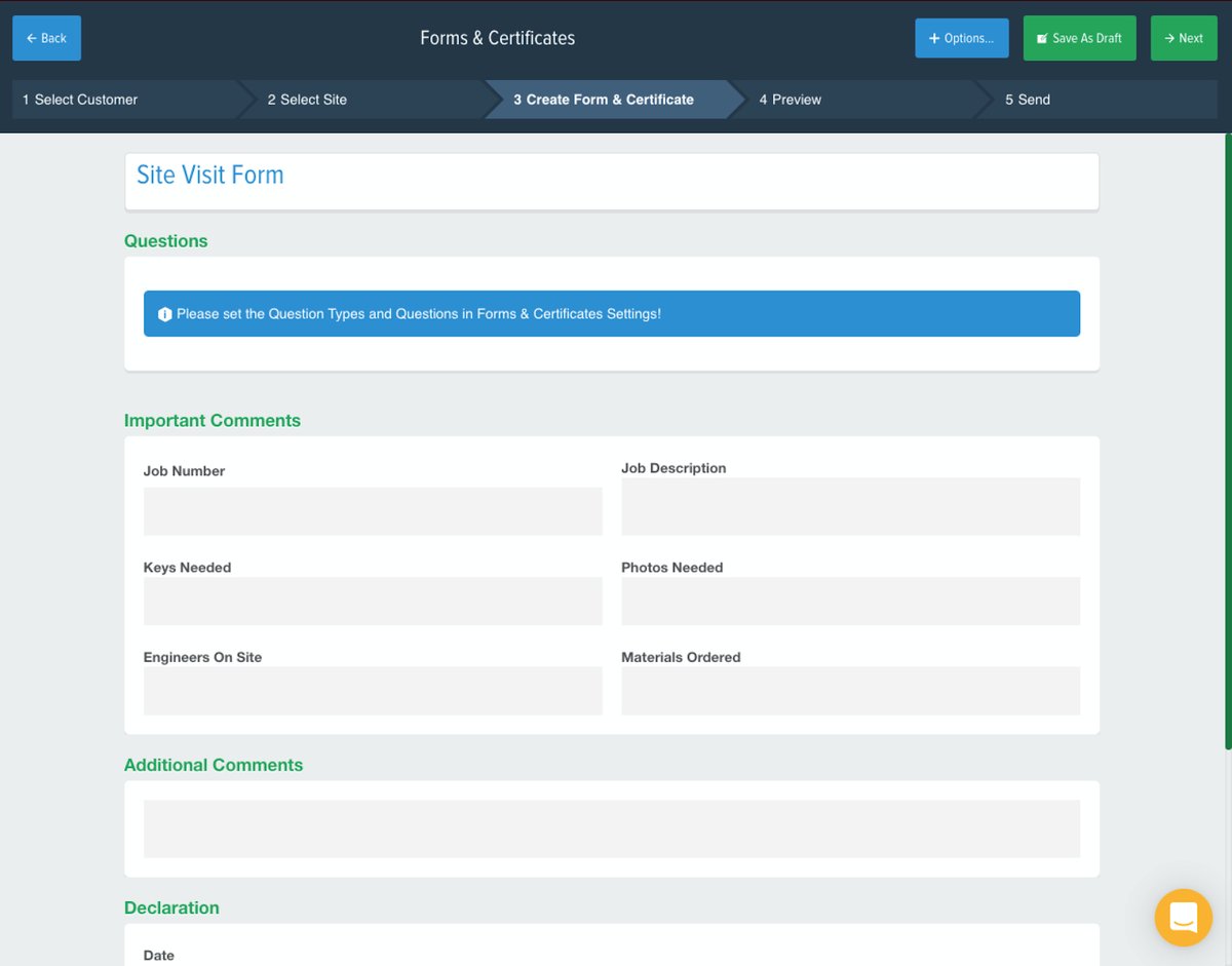 Using The Site Visit Form